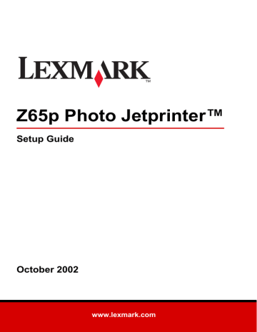 Lexmark Z65p Photo Jetprinter Setup Guide | Manualzz
