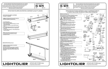 Lightolier PowerWash T5 Suspended Installation Instructions | Manualzz