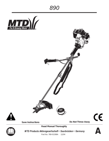 MTD 890 Grass Trimmer User Manual | Manualzz