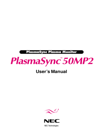 NEC PlasmaSync 50MP2 User's Manual | Manualzz