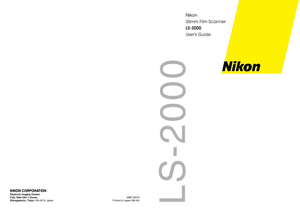 Nikon LS-2000 Scanner User Manual | Manualzz
