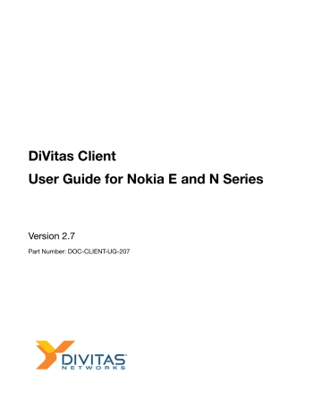 DiVitas Client User Guide for Nokia E and N Series | Manualzz