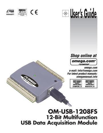 USB Data Acquisition Module OM-USB 1208FS User's Guide | Manualzz