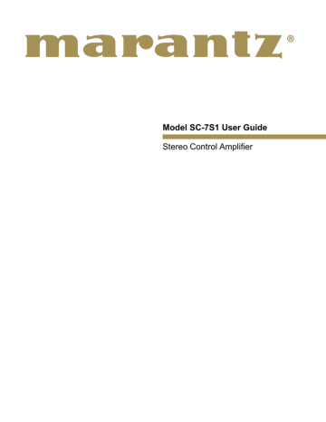 Marantz SC-7S1 User Guide | Manualzz