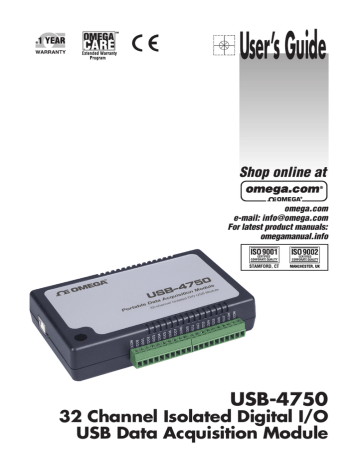 USB data acquisition module USB-4750 User's Guide | Manualzz