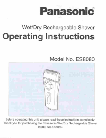 Panasonic ES8080 Instrucciones de funcionamiento | Manualzz
