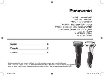 Panasonic ES-SL41 Rechargeable Shaver Operating Instructions | Manualzz