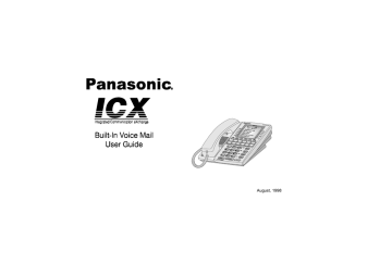 Panasonic ICX Built-In Voice Mail User Guide | Manualzz
