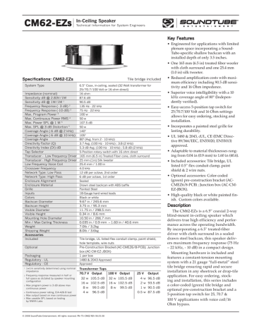 Phase Technology CM62-EZ Speaker User Manual | Manualzz