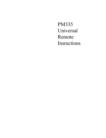 Philips Magnavox PM335 remote control Instructions | Manualzz