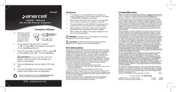 Enercell AC-to-DC Power Adapter 273-357 User Manual | Manualzz