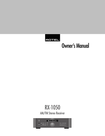Rotel RX-1050 Stereo Receiver Owner's Manual | Manualzz