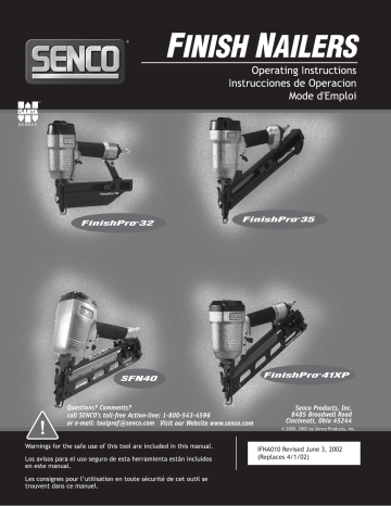 Senco SFN40 Nail Gun User Manual | Manualzz