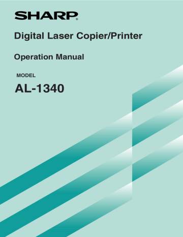 SHARP AL-1340 Operation Manual | Manualzz