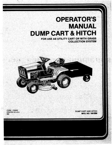 Dump cart Operator's Manual | Manualzz