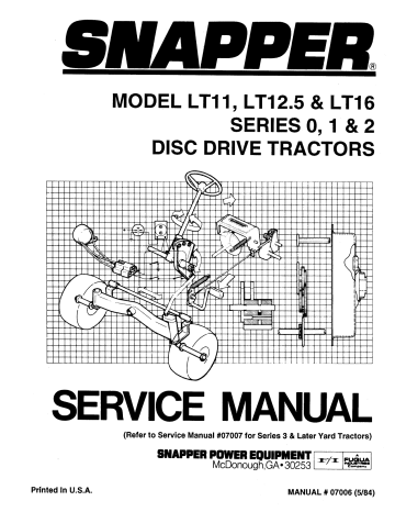 Snapper LT12.5 Lawn Mower User Manual | Manualzz