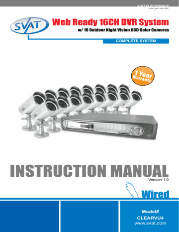 SVAT DVR system CLEARVU 4 Instruction Manual | Manualzz