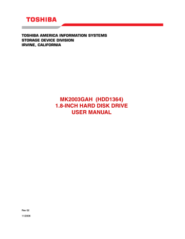 hard disk drive MK2003GAH HDD1364 User Manual | Manualzz