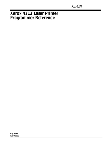 Xerox 4213 Laser Printer Programmer Reference | Manualzz