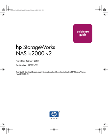 HP NAS b2000 v2 Quick Start guide | Manualzz