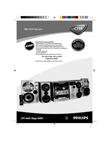 Philips FW C798 Mini Hi-Fi System User Manual | Manualzz