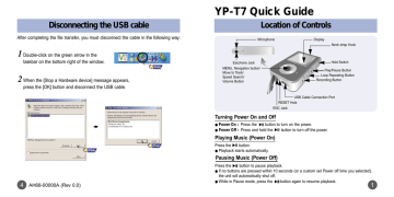 Samsung YP-T7 T7 Quick Guide | Manualzz