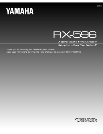 YAMAHA RX 596 Owner's Manual | Manualzz
