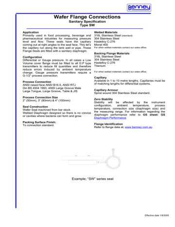 Wafer Flange Connection SW Specification | Manualzz
