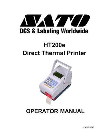 SATO HT200e Operator Manual | Manualzz