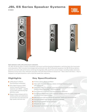 JBL ES ES80 Product Details | Manualzz