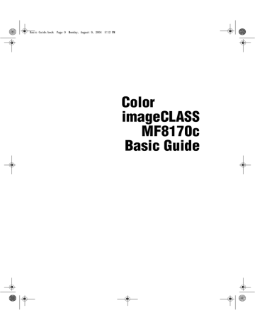 Canon imageCLASS MF8170c Basic Guide | Manualzz