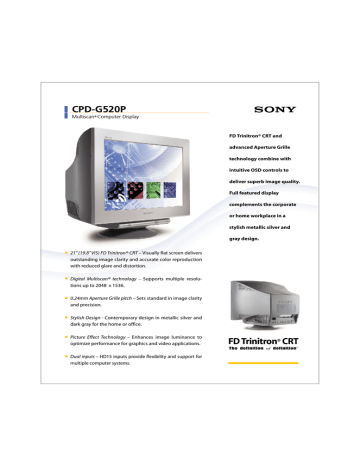 Sony CPD-G520P Datasheet | Manualzz