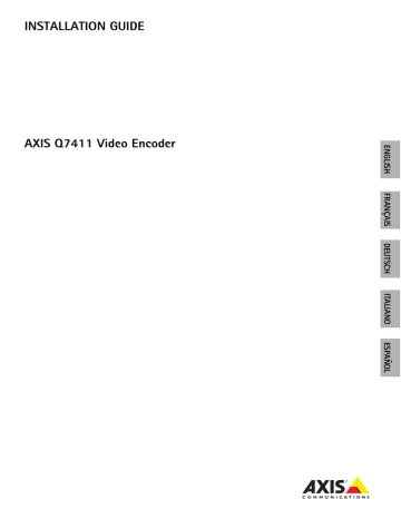 Axis Q7411 Installationsanleitung | Manualzz