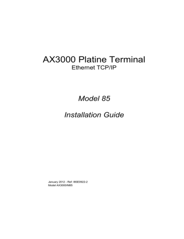 AXEL Terminal AX3000 85 Installation Guide | Manualzz