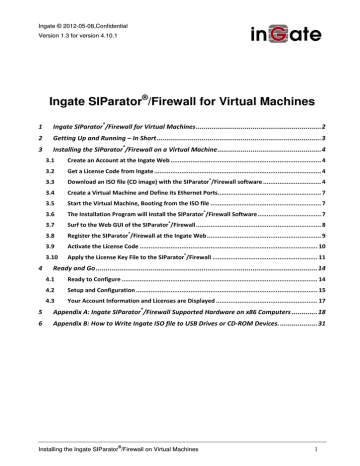 Ingate SIParator/Firewall User Manual | Manualzz