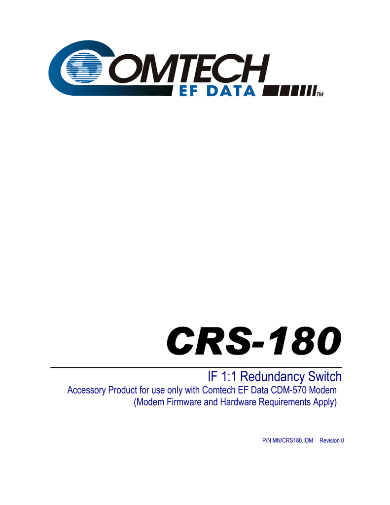 Comtech EF Data CRS-180 manual | Manualzz