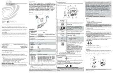 Crestron GLS-SIM Operations & Installation Guide | Manualzz