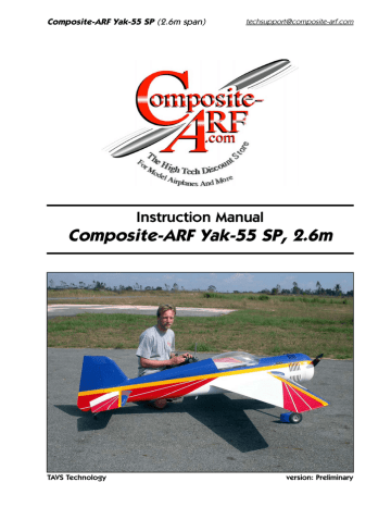 Composite-ARF Yak-55 SP 2.6m Instruction Manual | Manualzz