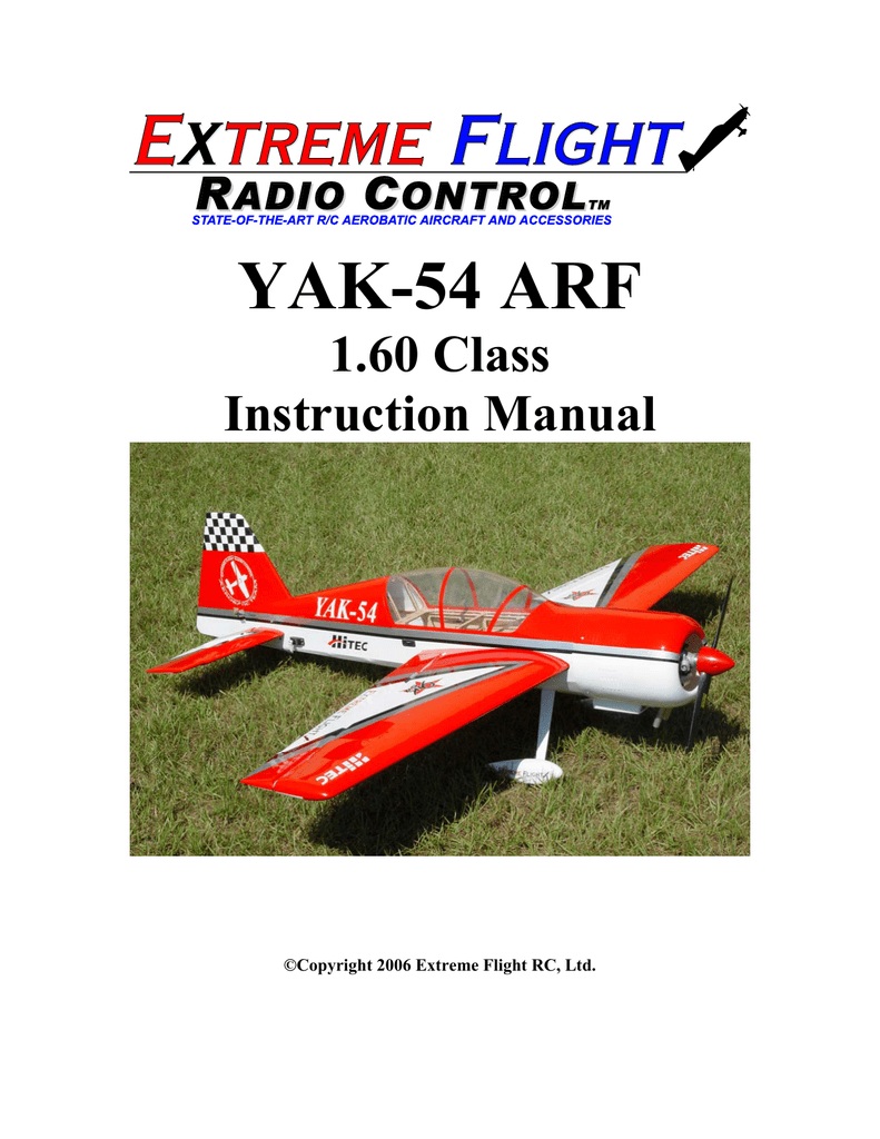 Extreme Flight 74" Yak 54 EXP Assembly Manual | Manualzz