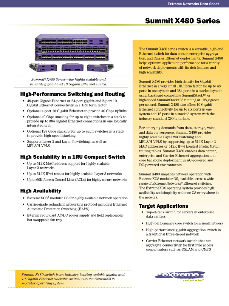 Extreme Networks, Inc. ExtremeXOS Network Operating System v15