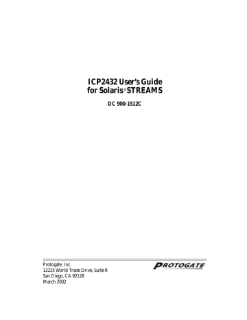 ICP 2432 User’s Guide for Solaris STREAMS | Manualzz