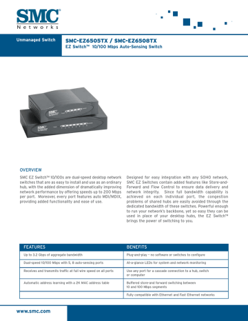 SMC Networks SMC-EZ6508TX Switch User manual | Manualzz