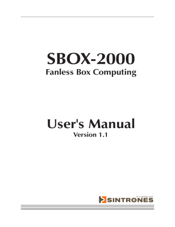 SBOX 2000 User Manual | Manualzz
