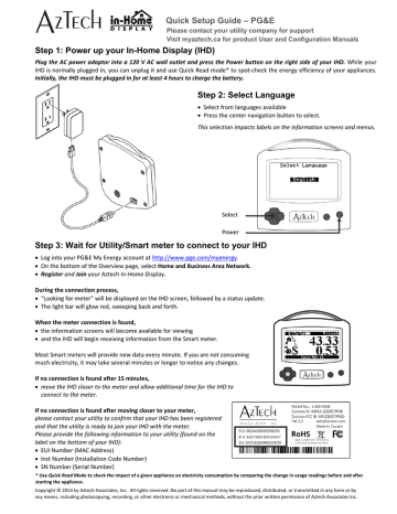 Aztech In-Home Display Quick Setup Guide | Manualzz