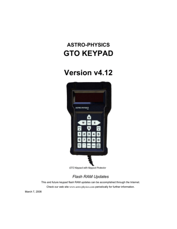 Astro-Physics GTO Keypad User Manual | Manualzz
