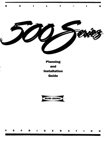 Sub-Zero 501R Refrigerator Installation guide | Manualzz