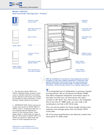 Sub-Zero 736TCI Specifications | Manualzz