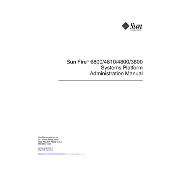 Sun Microsystems Fire 4800 Administration Manual | Manualzz