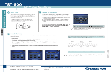 Crestron TST-600 Quick Start | Manualzz