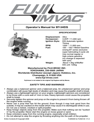 Fuji Imvac BT-32EIS Operator's Manual | Manualzz
